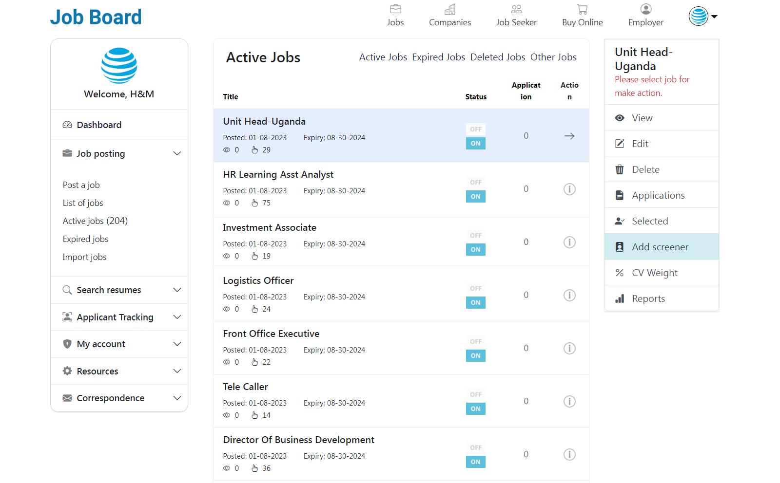 List of Jobs – Job Board Software