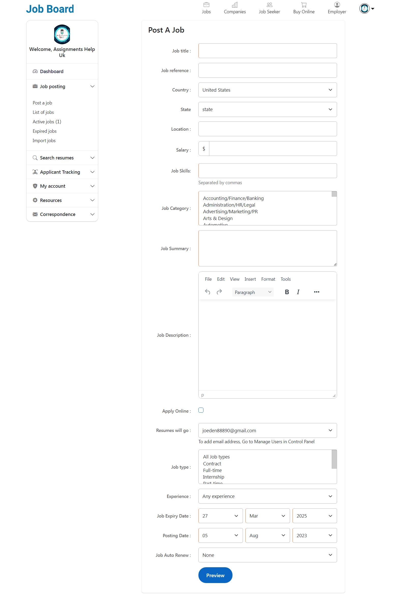 Post Job – Job Board Software