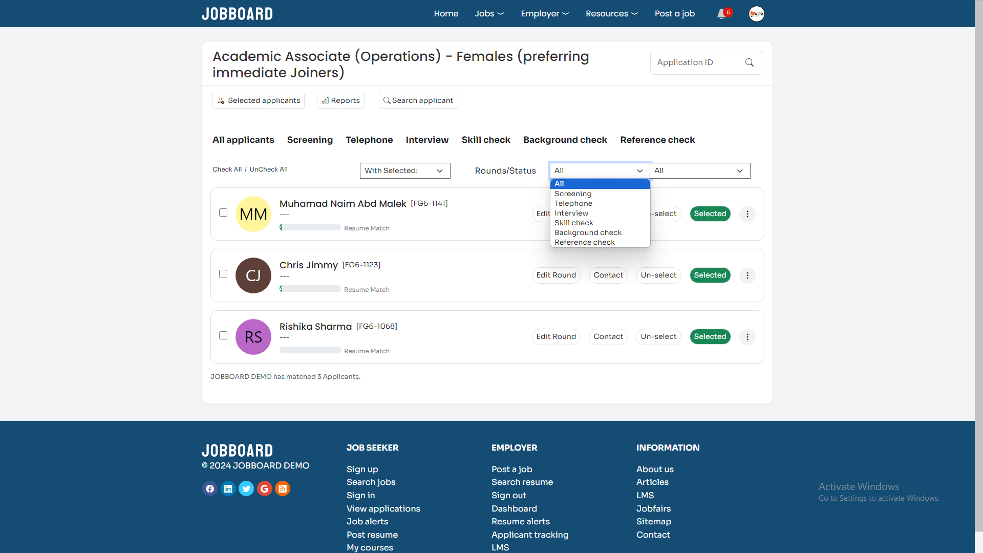 Screening Round – Job Board Software | Recruitment Software