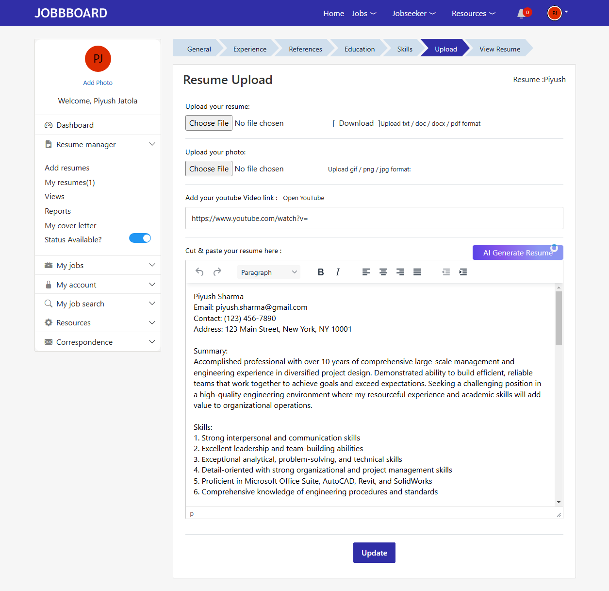 AI Resume Generator – Job Board Software