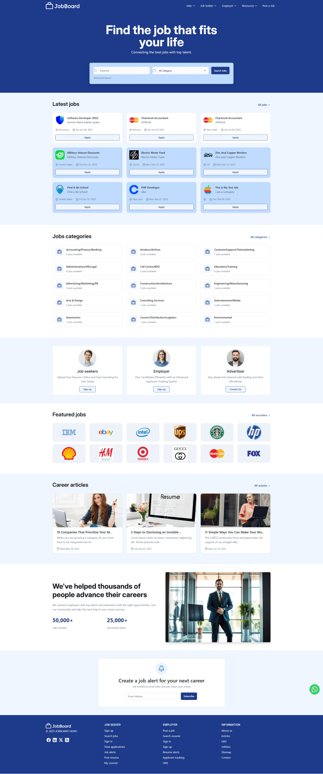 Job Board Blue Theme – Job Board Software